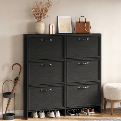 Garvee Shoe Cabinet with 6 Flip Drawers, Narrow Shoe Storage Cabinet ...