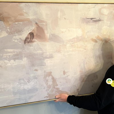 58" X 38" Tonal Abstract Framed Canvas - Threshold™ Designed With ...