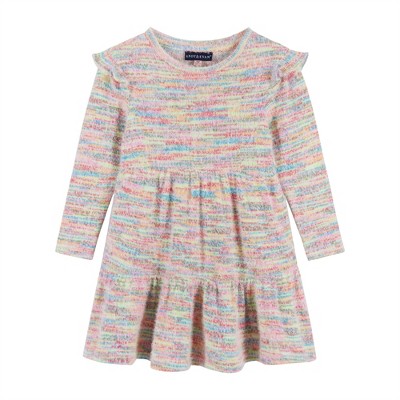 Andy & Evan Kids Girls Lurex Stripe Rib Knit Dress Pink, Size 6-6x ...