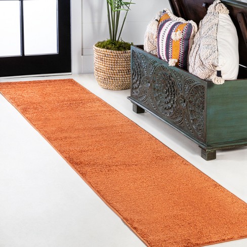 2'x10' Haze Solid Low-pile Runner Rug, Orange - Jonathan Y : Target