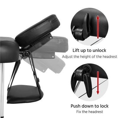 Yaheetech Portable Aluminum Massage Tables Black : Target