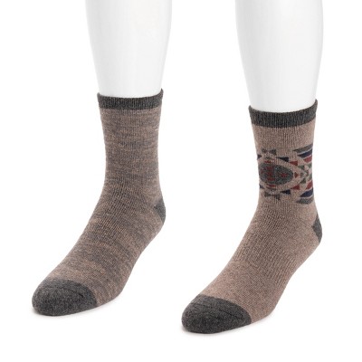 Muk Luks Men's Wool 6 Inch Socks (2 Pair Pack), One Size Fits Most ...