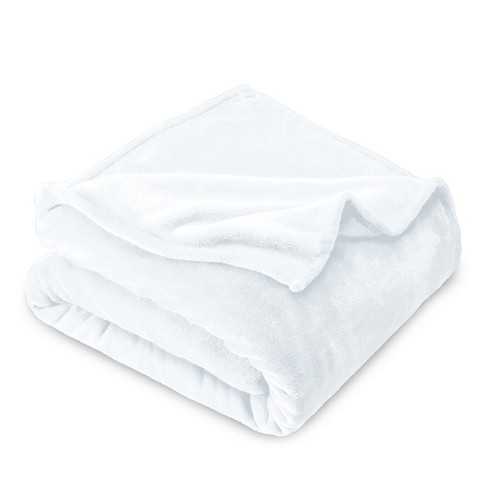 White Microplush Throw Fleece Blanket By Bare Home : Target