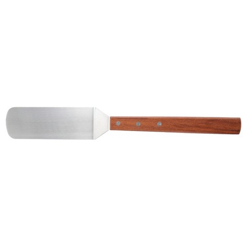 Winco Giant Solid Turner With Offset, Stainless Steel Blade, Wooden ...