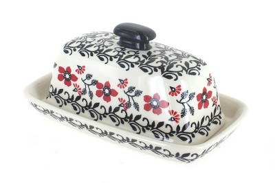 Blue Rose Polish Pottery Hummingbird Butter Dish : Target