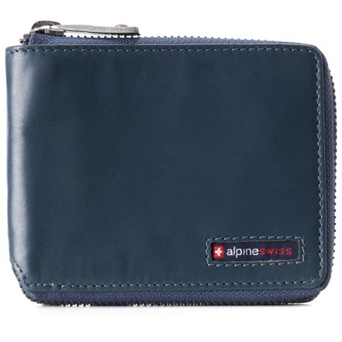 Alpine Swiss Logan Mens Rfid Safe Zip Around Wallet Cowhide Leather ...