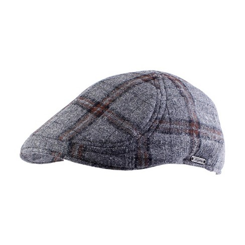 Wigens Men's Italian Check Wool Pub Cap, 60, Grey : Target
