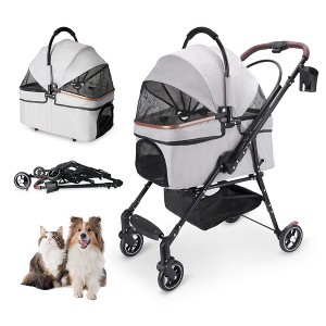 4-Wheel Foldable Pet Stroller for Dogs and Cats, with 360¡ã Rotating ...