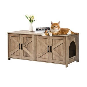Wooden Cat Litter Box Enclosure Furniture with Hidden Design, Measures ...