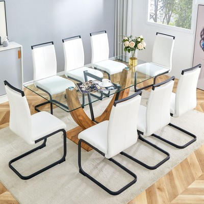Nicbex 7 Pcs/9 Pcs Dining Table Set With Tempered Glass Dining Table ...