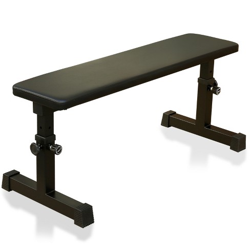 43.71 THE Flat Weight Bench for Strength Training W 5 Level Adjustable Height Black