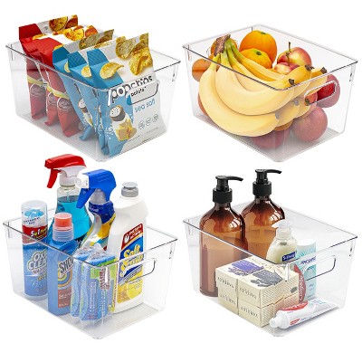 Sorbus Clear Stackable Plastic Storage Bins Pack Of 4 : Target