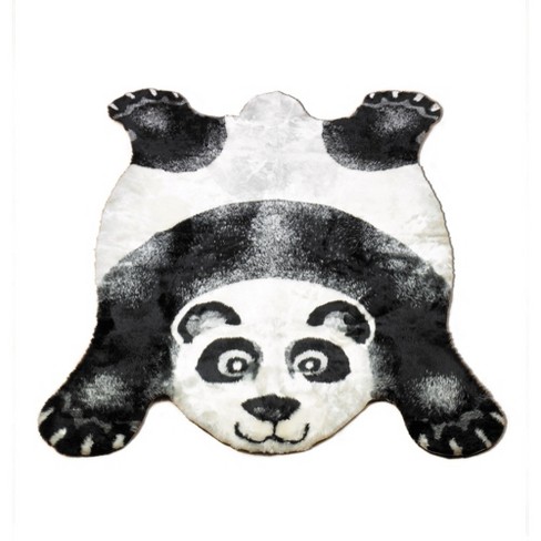 Walk On Me Faux Fur Super Soft Kids Panda Bear Rug Tufted With Non-slip ...