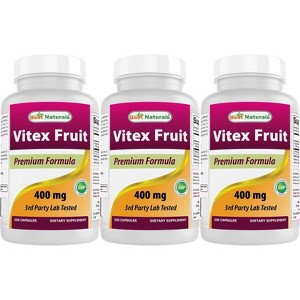3 Pack Best Naturals Vitex Fruit (Chasteberry) 400 mg 250 Capsules : Target