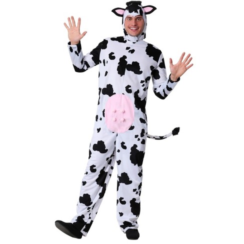 Halloweencostumes.com Large Men Men's Cow Costume, Black/white/pink ...