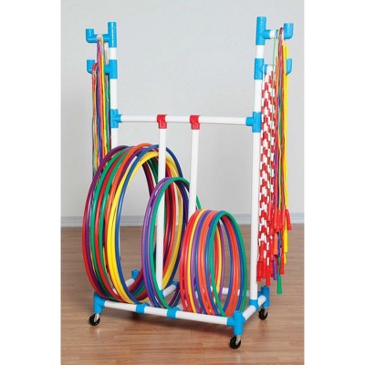 Sportime Hoop-n-rope Cart, 21 X 48 X 67 Inches, Holds Over 100 Hoops ...