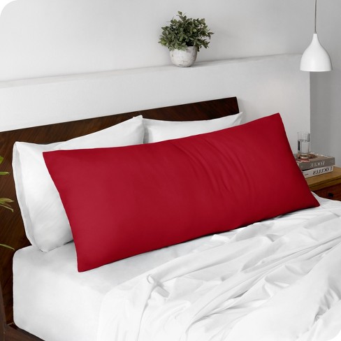 Bare Home Microfiber Body Pillowcase Zipper Red