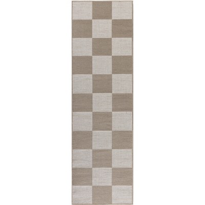 Nourison Washable Modern Jute Checkered Geometric Non-skid Indoor Area ...