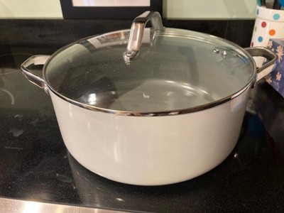 8qt Nonstick Ceramic Coated Aluminum Wide Stock Pot Blue - Figmint ...