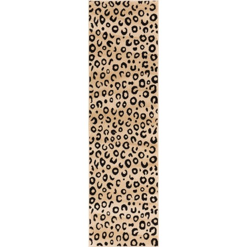 Well Woven Dulcet Leopard Animal Print 2'3" X 7'3" Runner Black Area ...