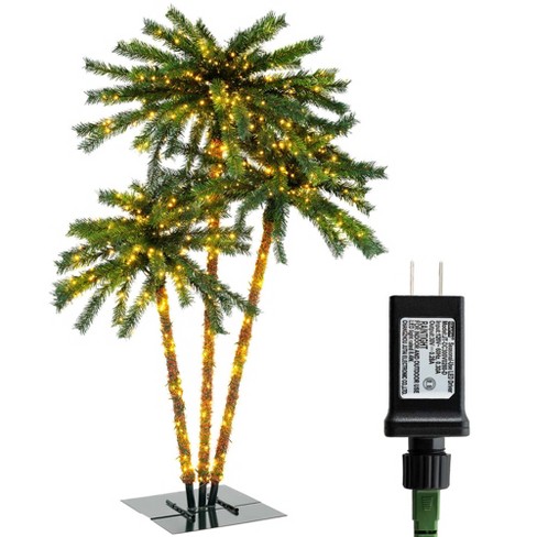 Costway 6 Ft 3 Trunks Lighted Palm Tree 930 Led Light Up Simulation ...