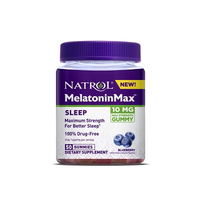 Natrol Melatonin 10mg Sleep Aid Gummies - Blueberry - 50ct : Target