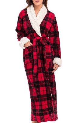Adr Women's Warm Winter Robe, Plush Fleece Full Length Long Hooded ...
