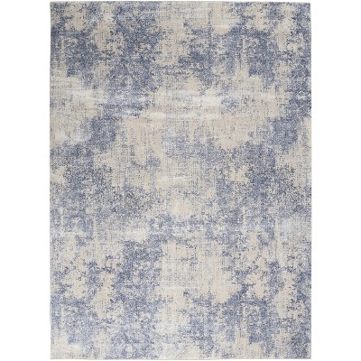 Nourison Rustic Textures Abstract Indoor Area Rug Ivory Blue 7'10" X 10 ...