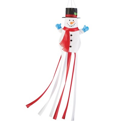 Collections Etc Festive Snowman Hanging Outdoor Windsock Decoration 15. ...