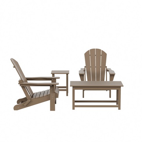 Westintrends 4-piece Outdoor Patio Adirondack Conversation Set ...
