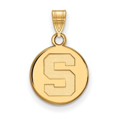 Black Bow Jewelry 14k Yellow Gold Michigan State Spartans Ncaa Small ...