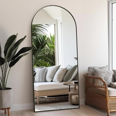 Dovelina Metal Framed Arched Full Length Mirror Leaning Mirror - 67"x24 ...
