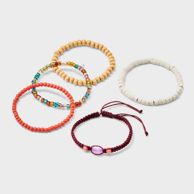 Faux Pearl Stretch Bracelet 5pc - A New Day™ White : Target