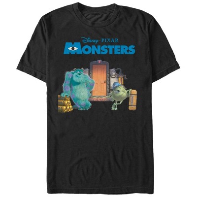 Men's Monsters Inc Logo Silhouette T-shirt - Black - X Large : Target