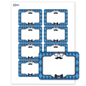 Avery® Matte 2-1/3" x 3-3/8" Name Badges, Silver & Blue Diamond, 160ct ...