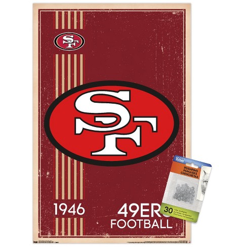 Trends International Nfl San Francisco 49ers - Retro Logo 14 Unframed ...
