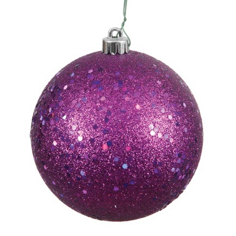Vickerman 6" Plum Sequin Ball Ornament, 4 Per Bag : Target