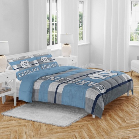 Ncaa North Carolina Tar Heels Heathered Stripe Queen Bedding Set In A ...