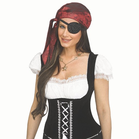 Fun World Pirate Eye Patch With Rhinestone Bling Costume Accessory ...