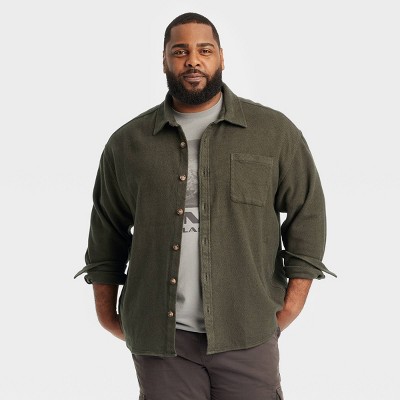 Men's Big & Tall Heavyweight Flannel Long Sleeve Button-down Shirt ...