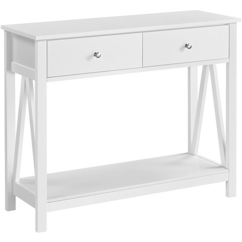 Yaheetech Entryway Table 2 Drawers Wooden Console Table,white : Target