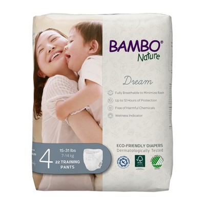 Bambo Nature Dream Unisex Training Pants, Size 4, 22 Count, 5 Packs ...