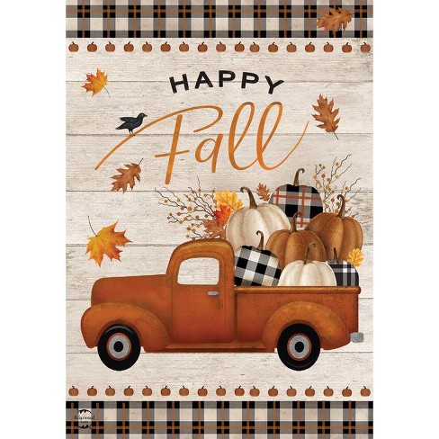 Happy Fall Pickup Truck Garden Flag 18" X 12.5" Briarwood Lane : Target