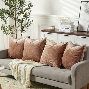 Garvee 4-Pack 20x20 Inch Solid Chenille Throw Pillow Covers, Thick Soft ...