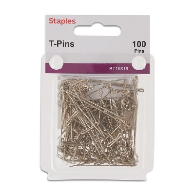 Staples 10819-cc Nickel Plated T-pin 100/pack 436448 : Target