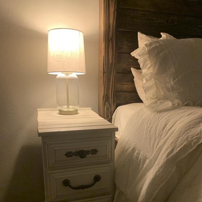 Bubble Glass With Brass Detail Small Lamp Base Clear - Threshold™ : Target