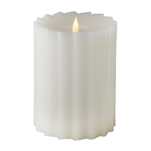 Seasonal Llc Sutton Fluted Motion Flameless Candle 5x7 White : Target