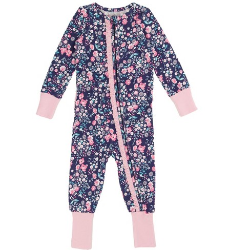 Rufflebutts Softsnooze Viscose From Bamboo Baby Girls Ruffle One Piece ...