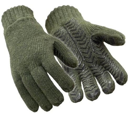 Refrigiwear Fleece Lined Insulated 100% Ragg Wool Grip Gloves (green, X ...