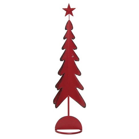Transpac Metal 30 In. Red Christmas Dimensional Tree : Target